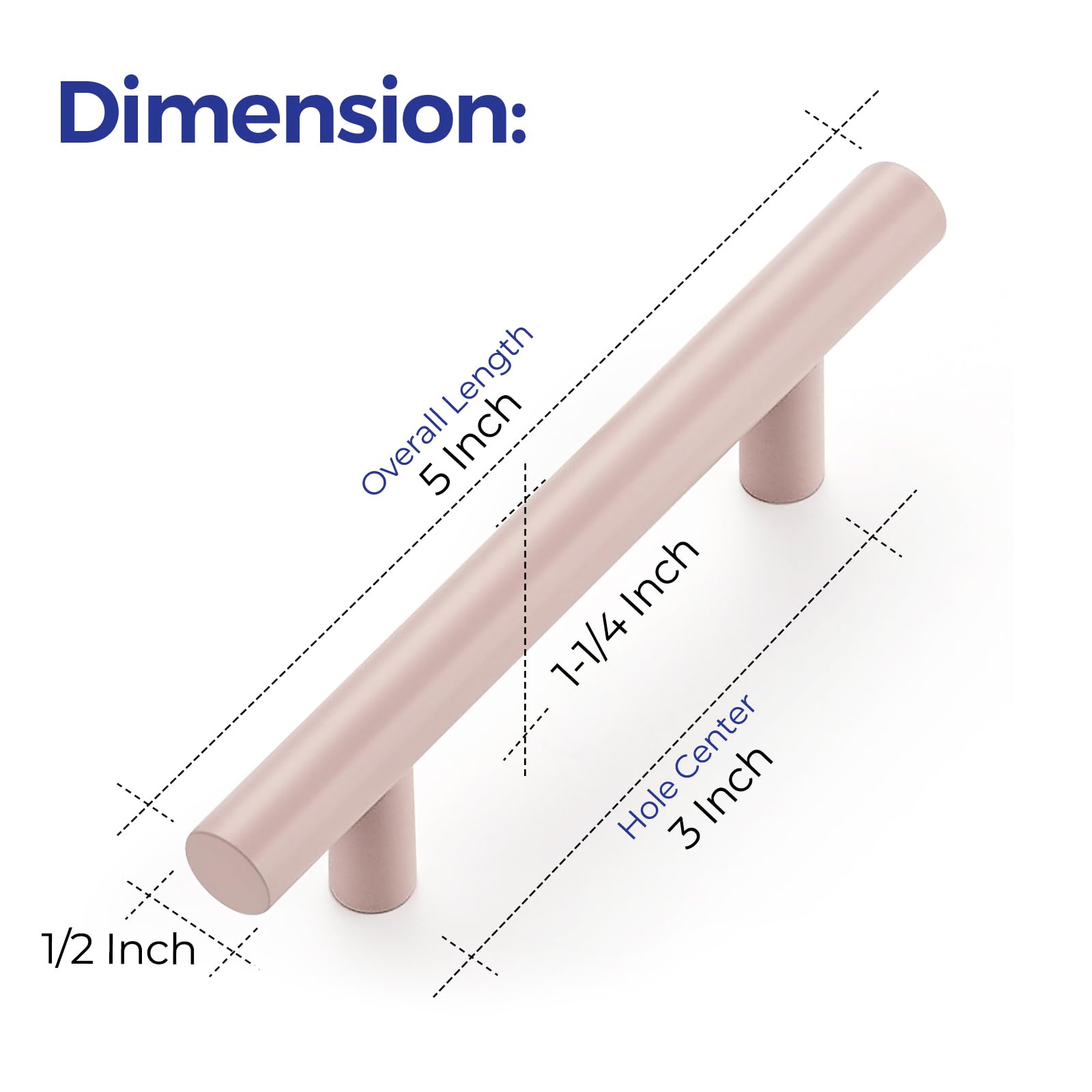 Snapklik.com : Ravinte 1 Pack 5 Inch Cabinet Pulls Pink Stainless Steel ...