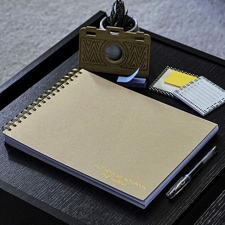 Large Landscape Notebook A4 Kraft Hardcover, Wirebound Spiral Notebook ...