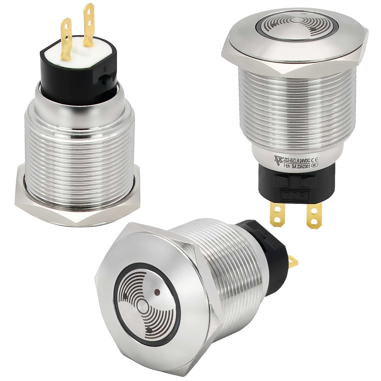 Snapklik.com : ZJWZJH 22mm Red LED Buzzer Alarm Sounder 24V DC/AC Alarm ...