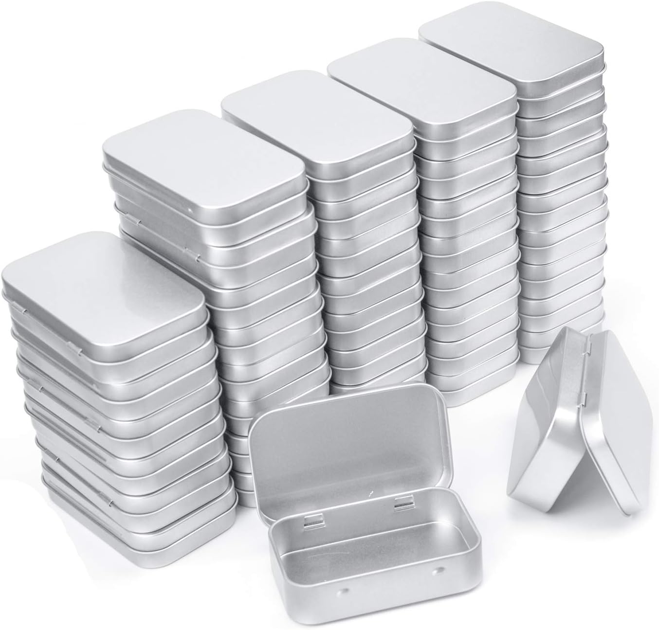 Amazon.com - 12 Pcs Metal Hinged Tin Box Container Mini Portable Small ...