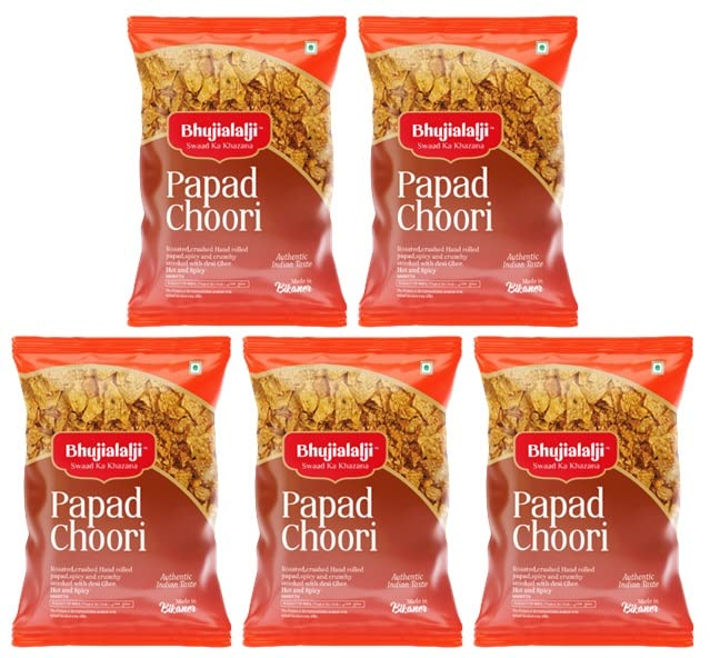 Bhujialalji Papad Choori (pack of 5) 750g| Roasted, Crushed Hand Rolled ...