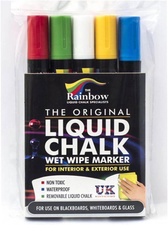 Rainbow Chalk Markers Wet Wipe Erasible Liquid Chalk Marker Pens ...