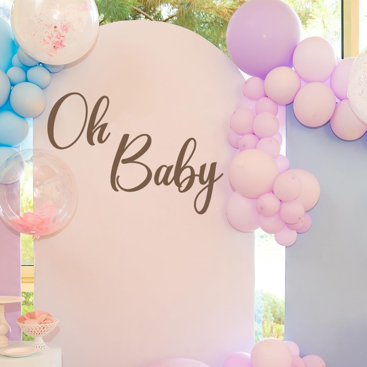 Amazon.com: Oh Baby Decal Sign for Backdrop Large Baby in Bloom Baby ...