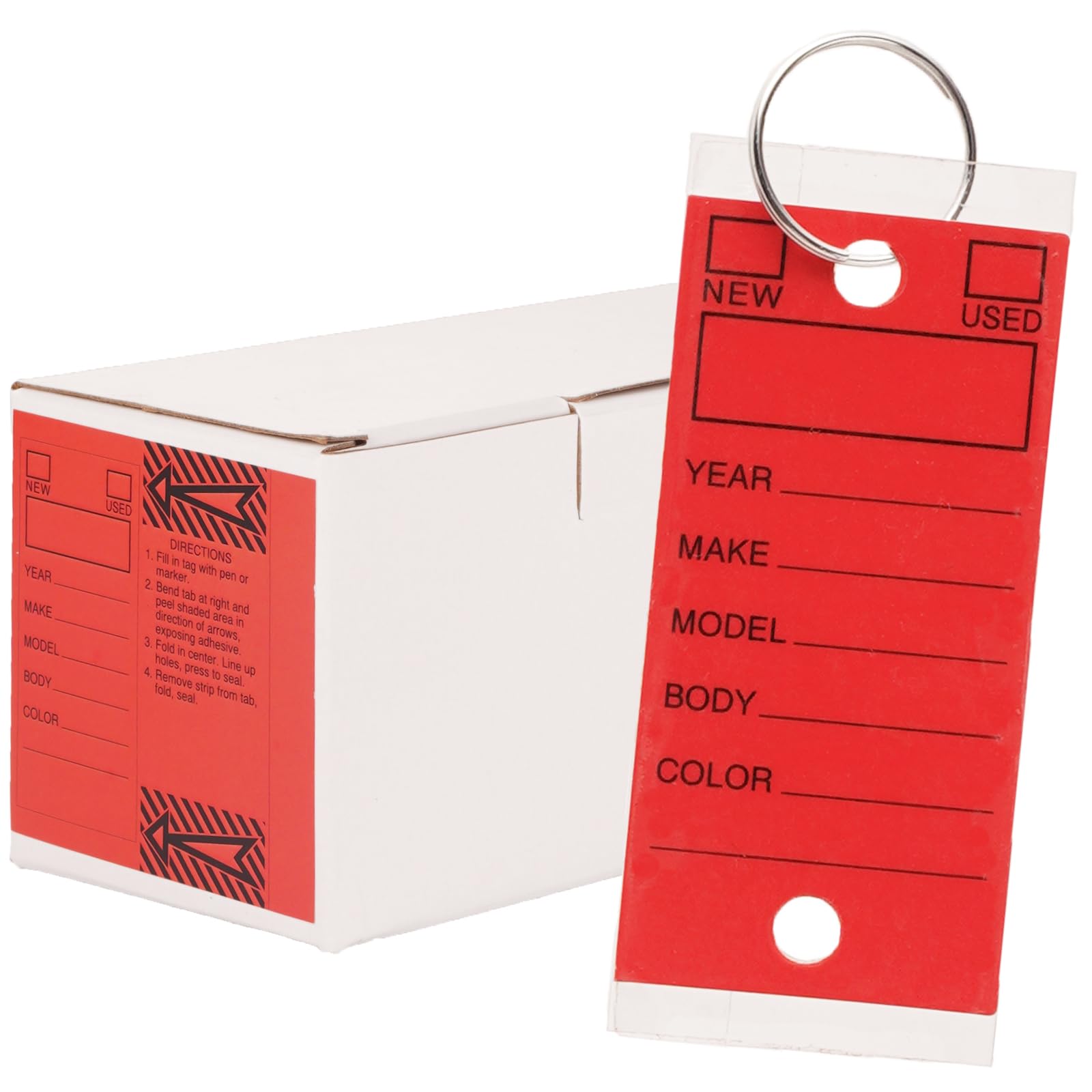 Amazon.com : Genuine Self Laminating Key Tags - Red | Writable ...