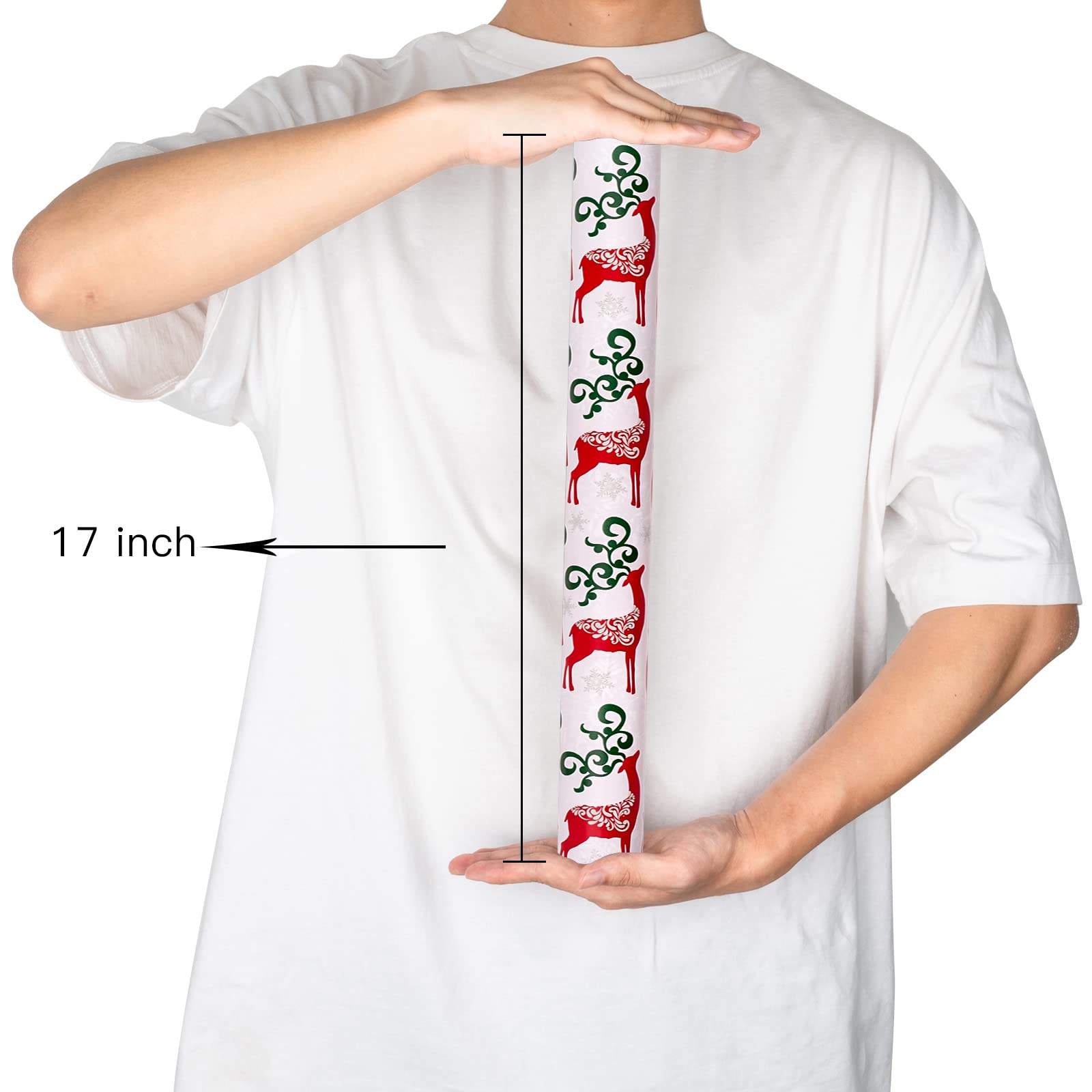 Snapklik.com : MAYPLUSS Christmas Reversible Wrapping Paper - Mini Roll ...