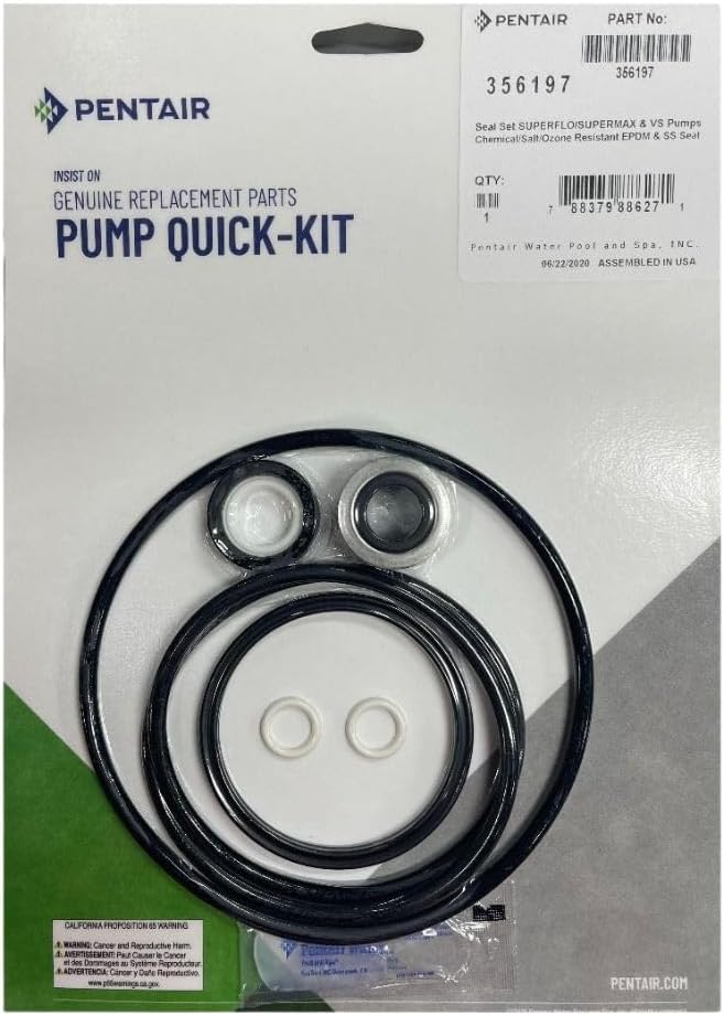 Amazon.com: Pentair 356197 Superflo Quick Pump Seal Kit, Black : Patio ...