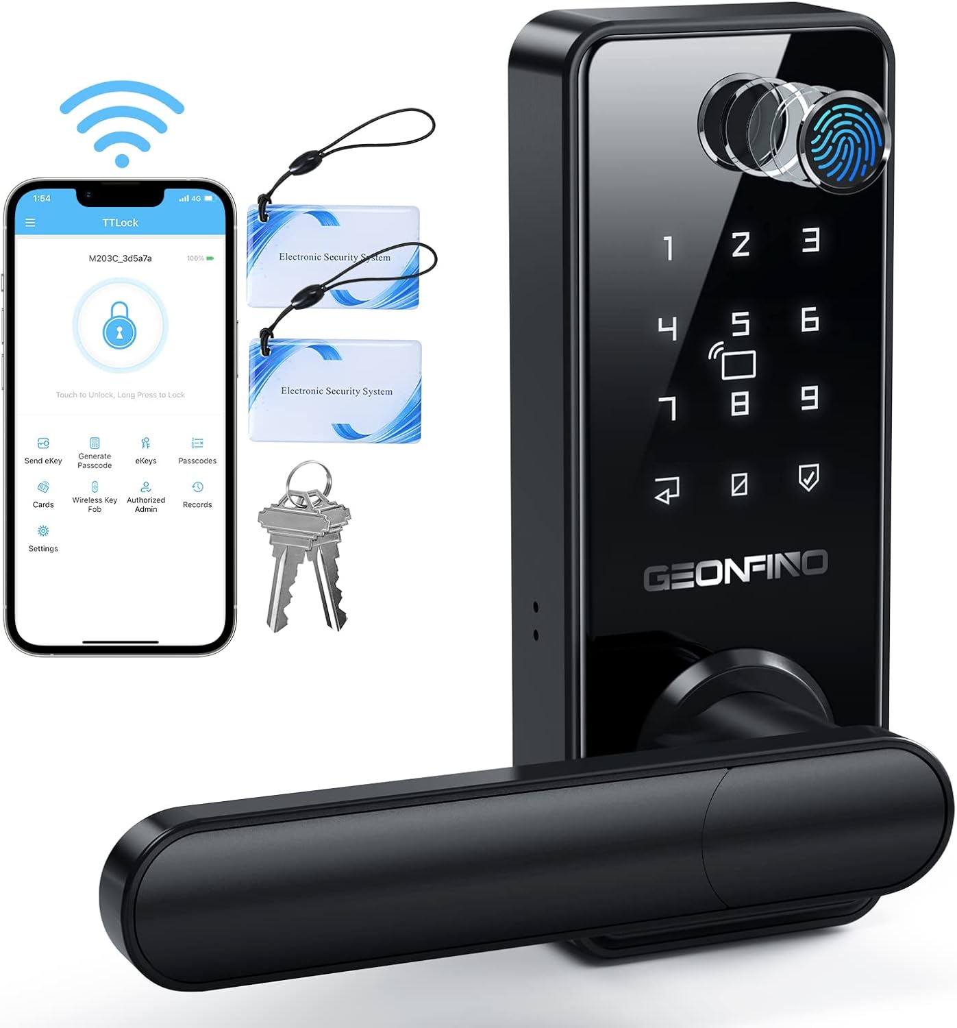 Amazon.com: Wi-Fi Smart Fingerprint Door Lock, 6-in-1 Keyless Entry ...