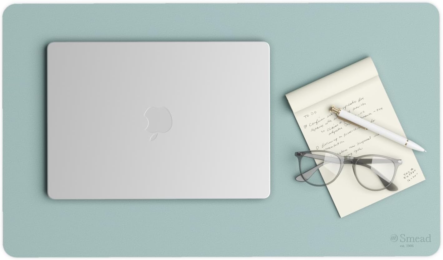 Amazon.com : Smead Desk Pad, Vegan Leather Desk Mat with Non-Slip Faux ...