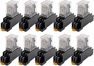 Amazon.com: EKSIL 10Set Relay with Socket Coil General DPDT Micro Mini Electromagnetic Relay ...