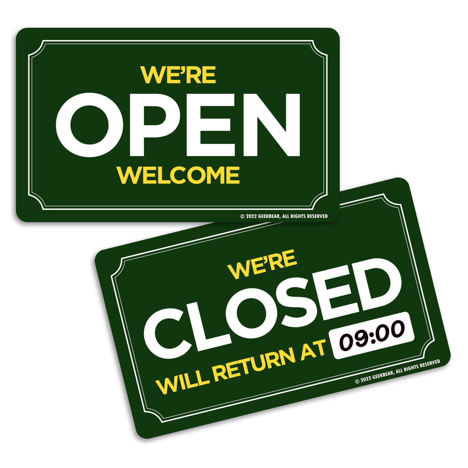 Buy GEEKBEAR Open Closed Sign (Green) - All in One Package / Double ...
