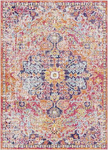 Odelia Vintage Bohemian Area Rug,, 3'11" x 5'7" Pink/Orange ...