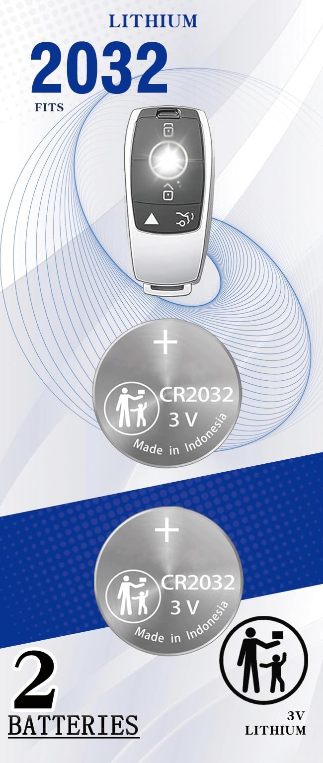 Amazon.com: Pinochi (2 Pack) CR2032 Remote Key Fob Battery Replacement ...