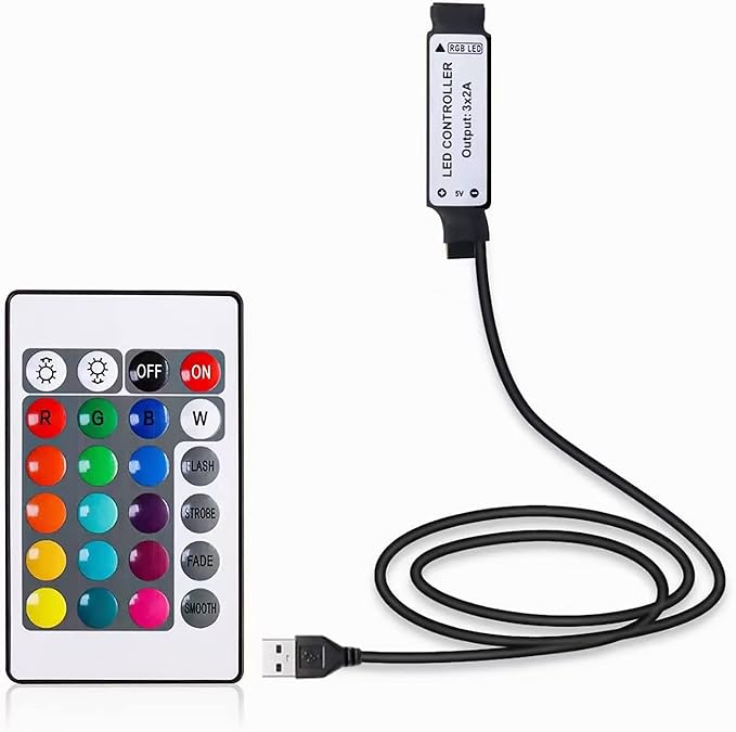 Amazon.com: Ruirui DC5V 24 Key IR Remote Controller with 1m USB Inline ...