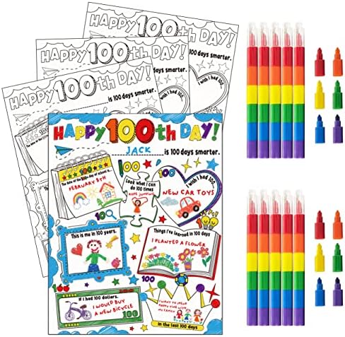 Amazon.com : 100th Day of School Kit Teacher Favor Kit Include Pencils ...