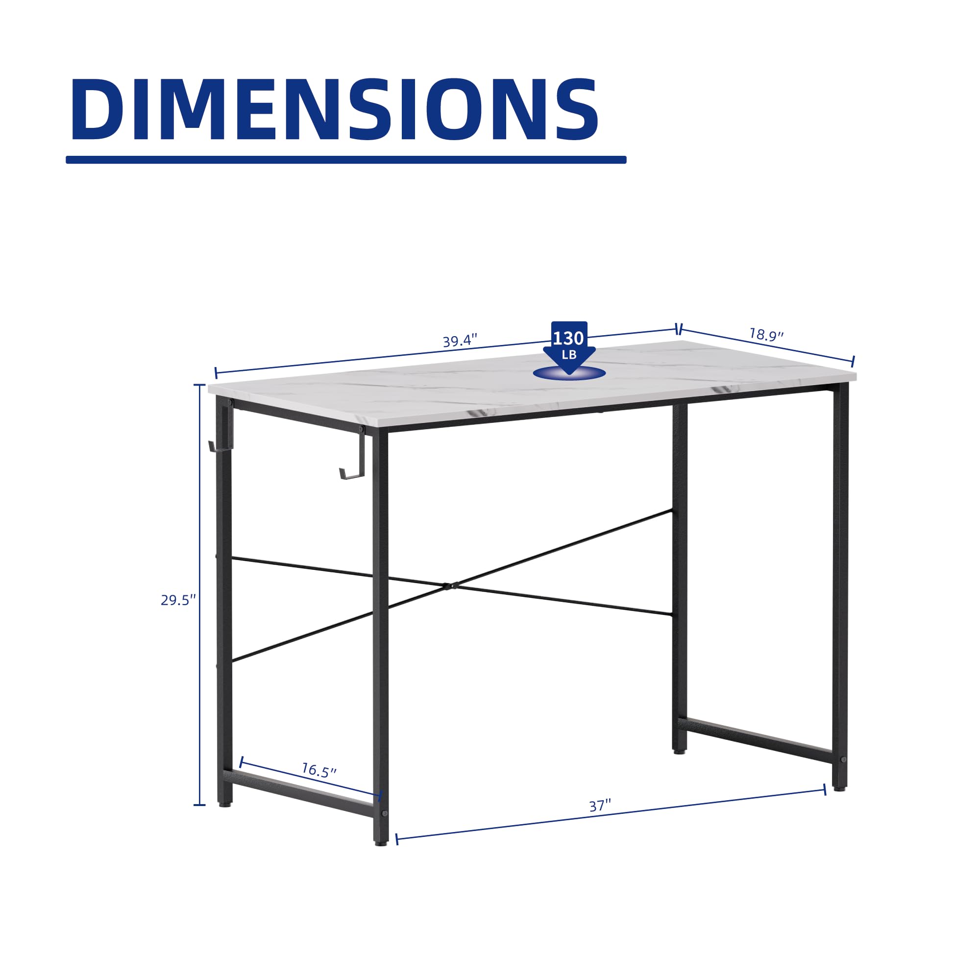 Snapklik.com : Pamray 40 Inch Computer Desk For Small Spaces, Home ...