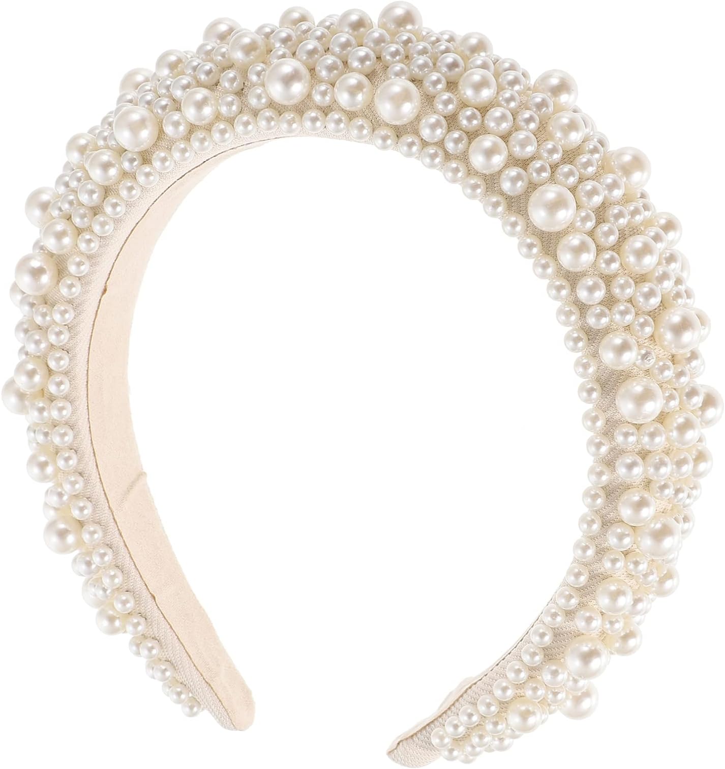 Amazon.com : YISSION 1PC White Pearl Headband for Women Jeweled Head ...