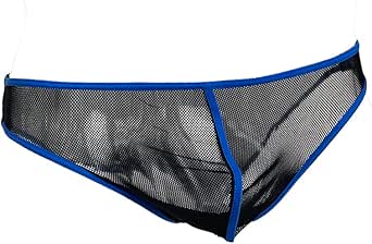 NEPTIO Rave Mesh Men's Stretch Net Bikini Underwear - Black with Blue ...