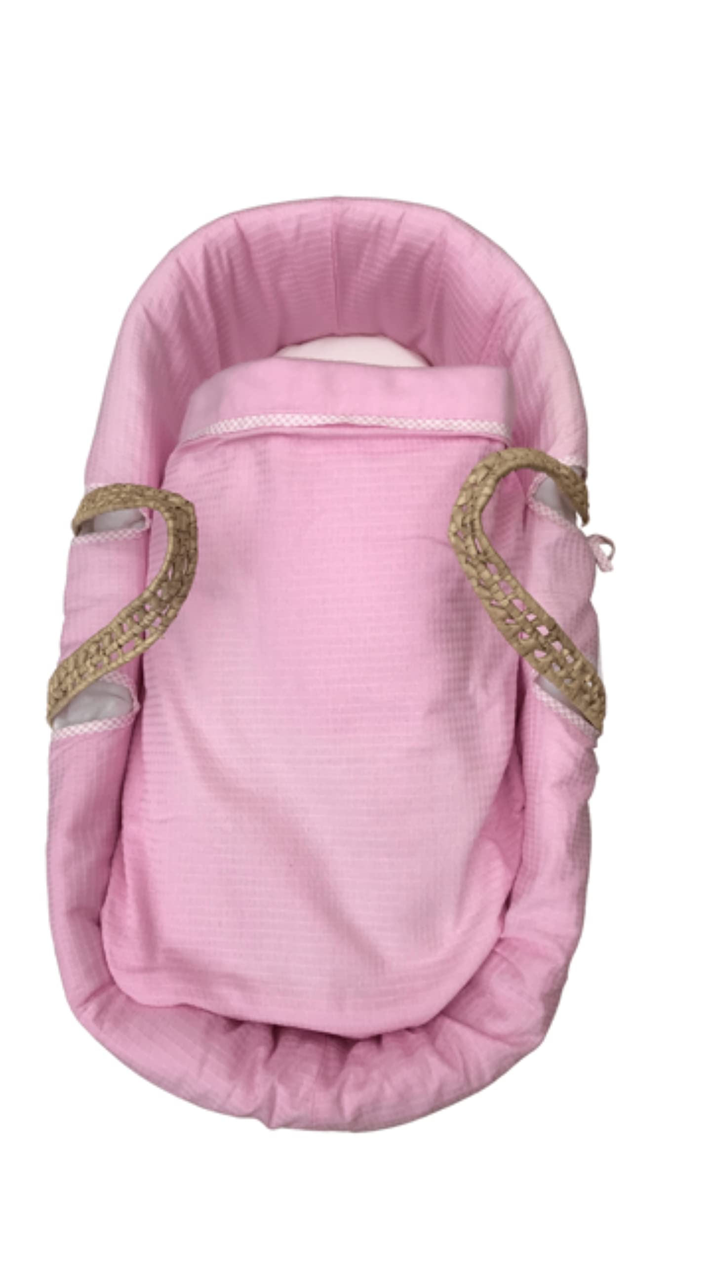 Moses Basket Me Pink Gingham and Waffle 2 Piece Dressing For Moses or ...