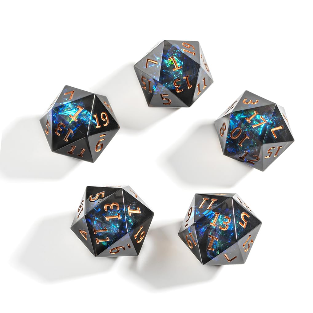 MTG Game Dice Set 5 Piece D20 Dice Set - 22mm Resin Polyhedral Dice For ...