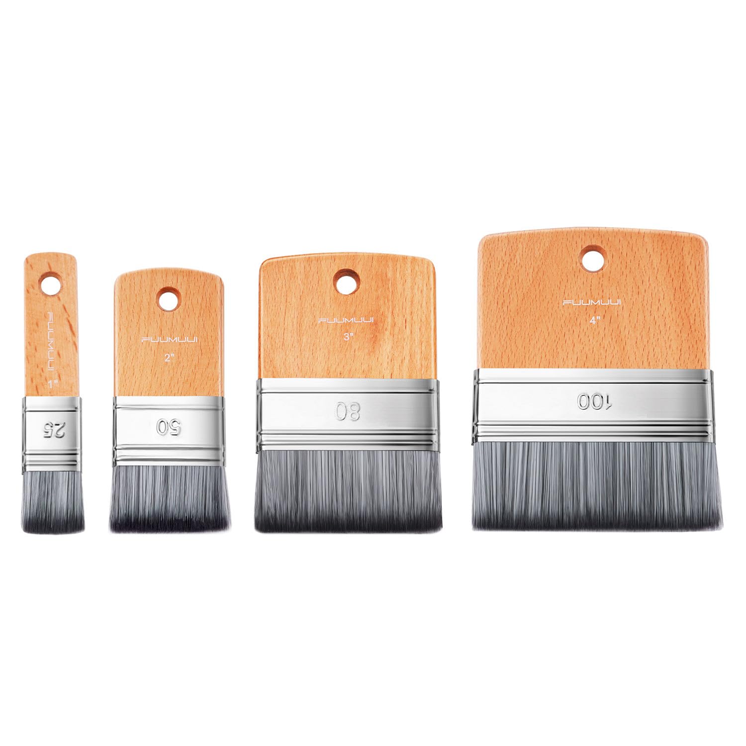 Amazon.com: 4pcs Flat Paddle Paint Brush Set, Fuumuui Scale Brushes ...