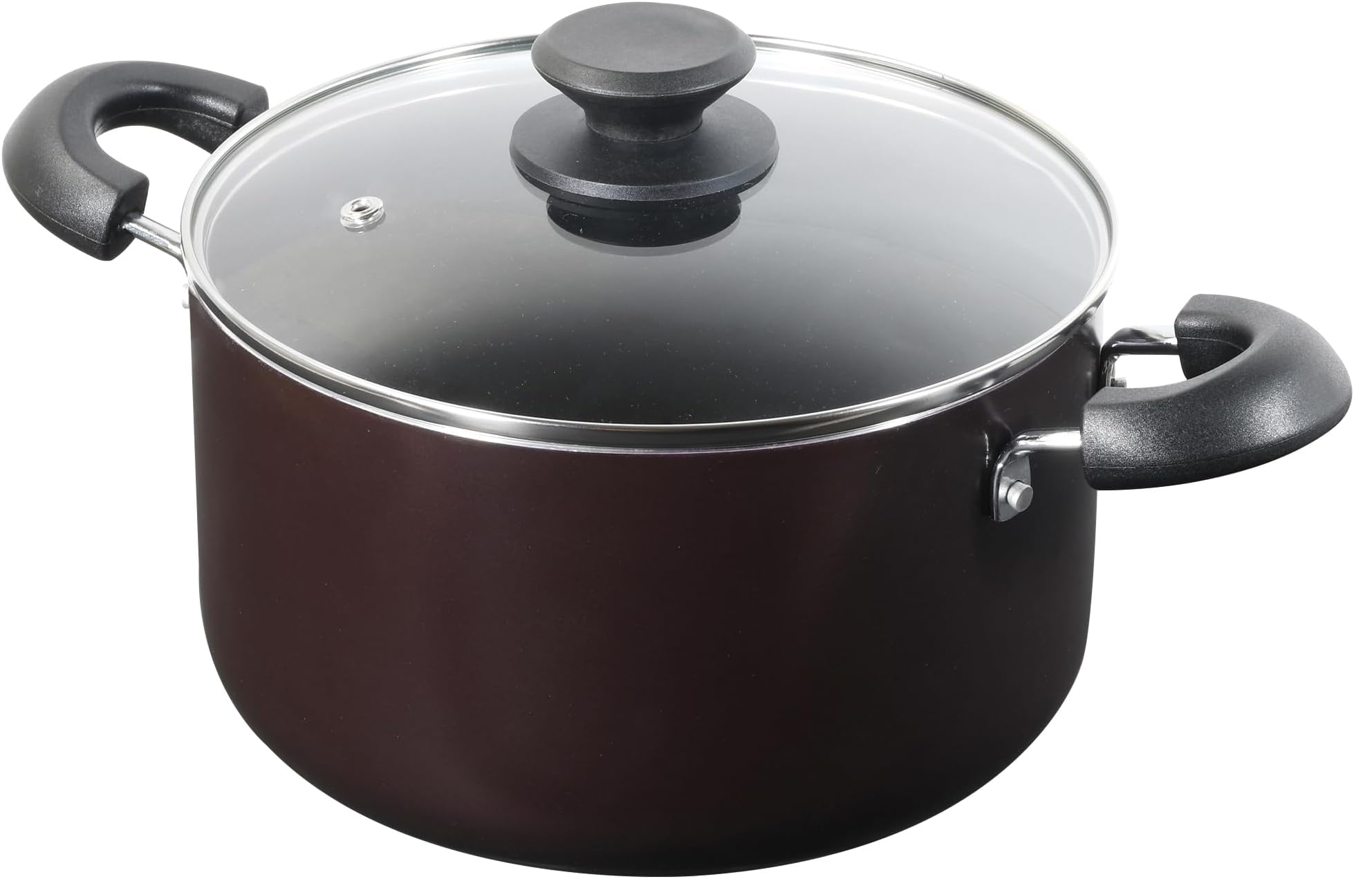 Amazon.co.jp: パール金属 半寸胴鍋 カレー シチューポット 22cm ガラス蓋付 IH対応 ふっ素樹脂塗膜加工 ブラウン HC-645 : ホーム＆キッチン