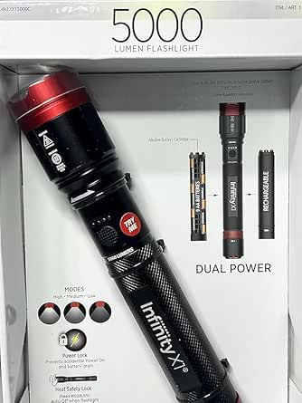 Infinity X1 Dual Power Rechargeable Flashlight 5000 Lumens - Amazon.com