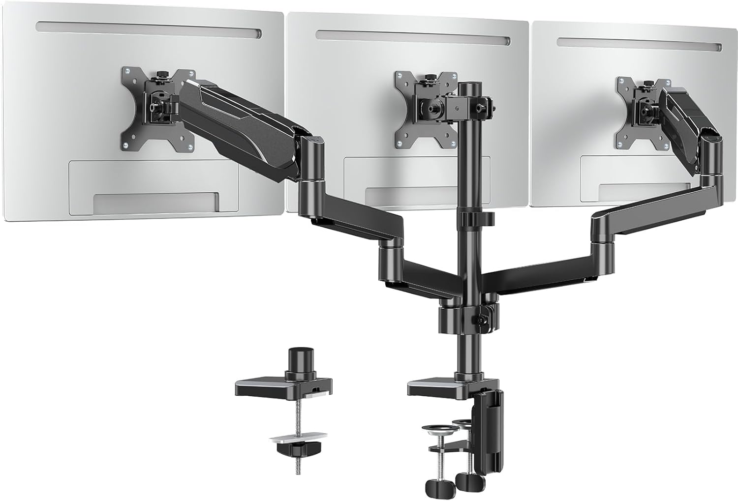 ELIVED Triple Monitor Arm Desk Mount Adjustable Gas Powered PC Monitor ...