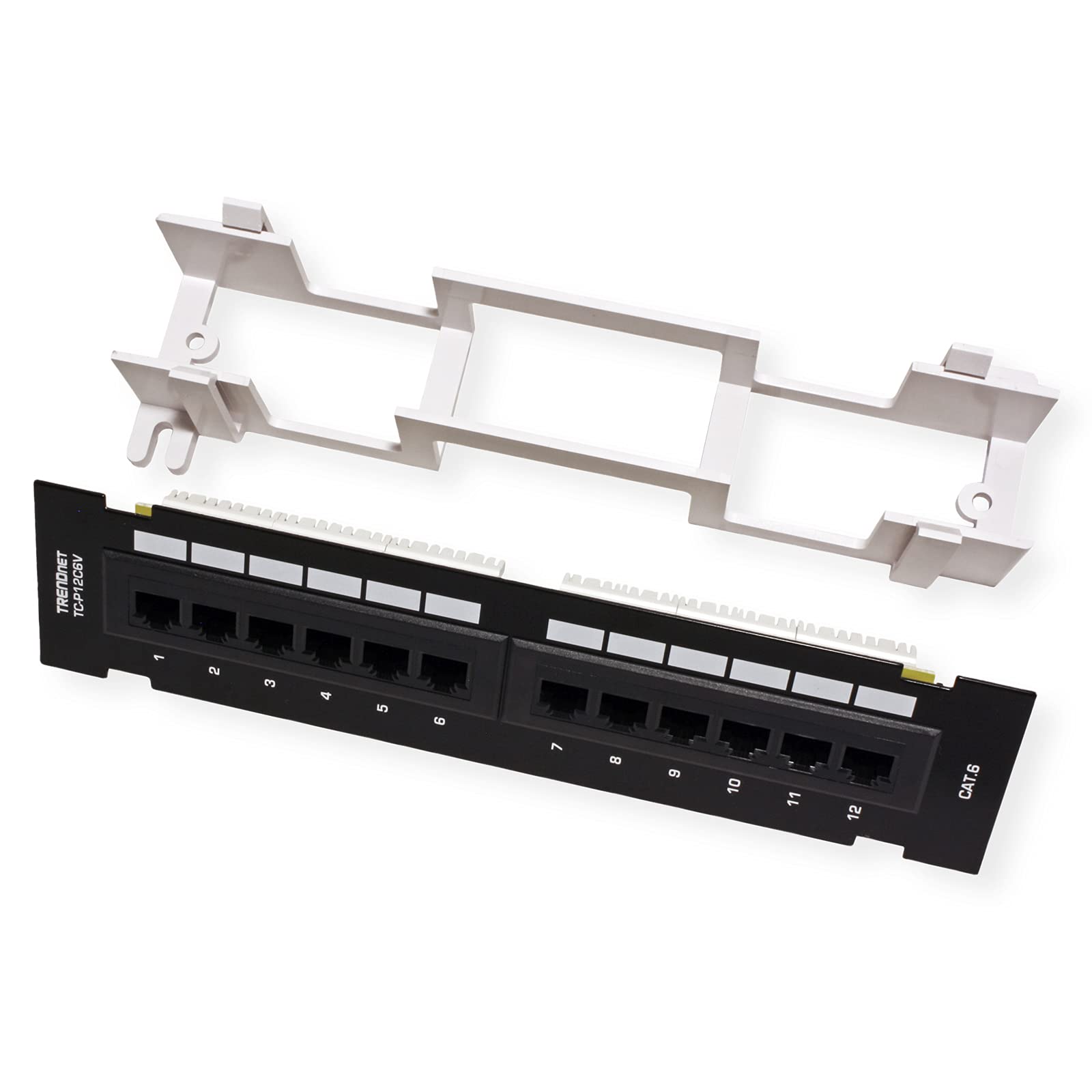 TRENDnet 12-Port Cat6 Unshielded Patch Panel, TC-P12C6V, Wall Mount ...
