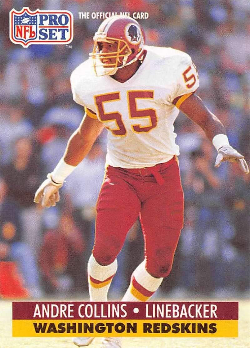 Amazon.com: 1991 Pro Set Football #318a Andre Collins Washington CORThe ...