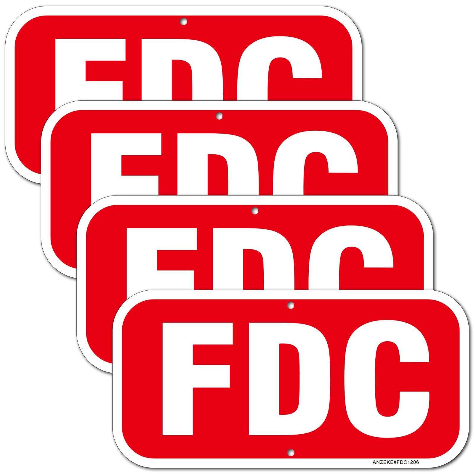 FDC Sign, Fire Department Connection Sign, 4Pack-12"x6" Rust Free ...