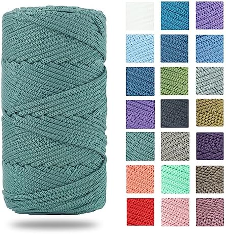 Amazon.com: Polyester Cord 4mm 160 Yards Braided Macrame Cord, Elastic ...