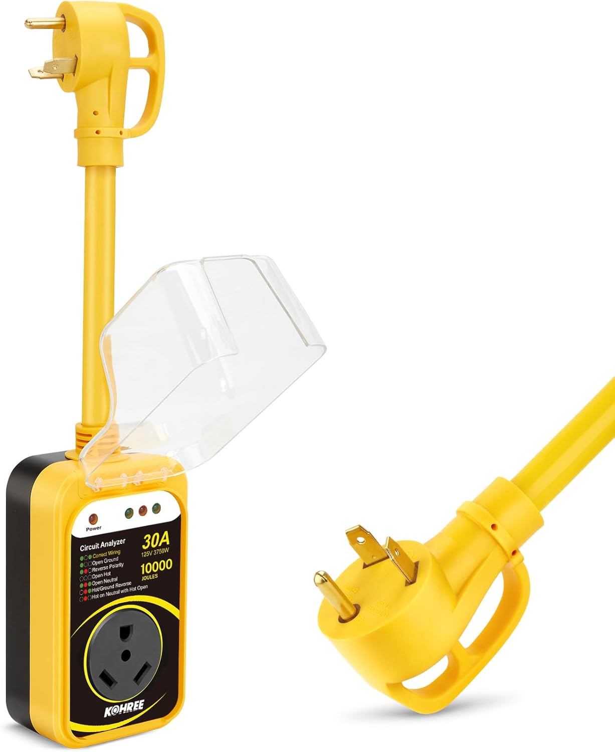 Kohree RV Surge Protector 30 Amp with Waterproof Cover, 10000 Joules 30 ...