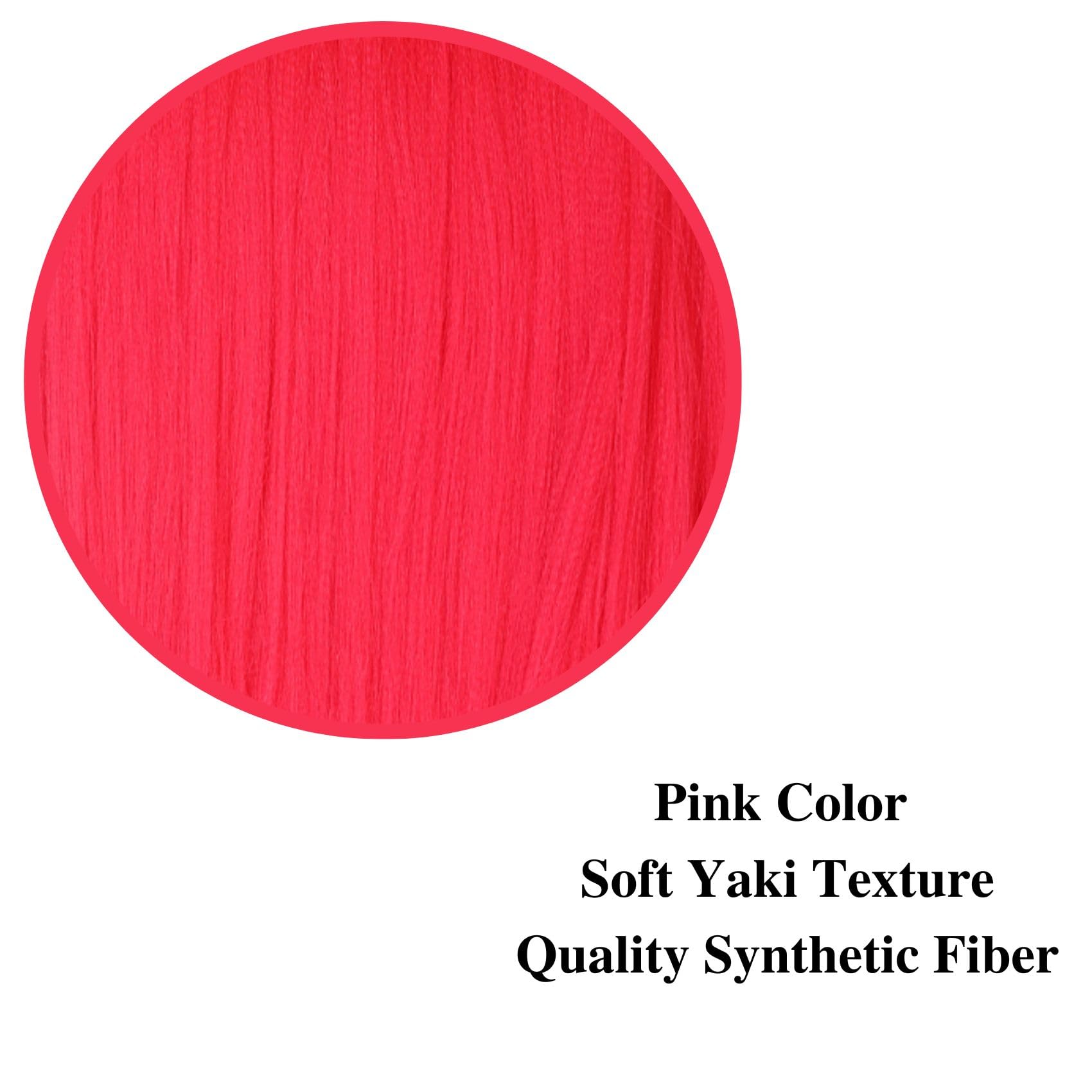 Snapklik.com : Braiding Hair Pre Stretched Pink Prestretched Pre ...