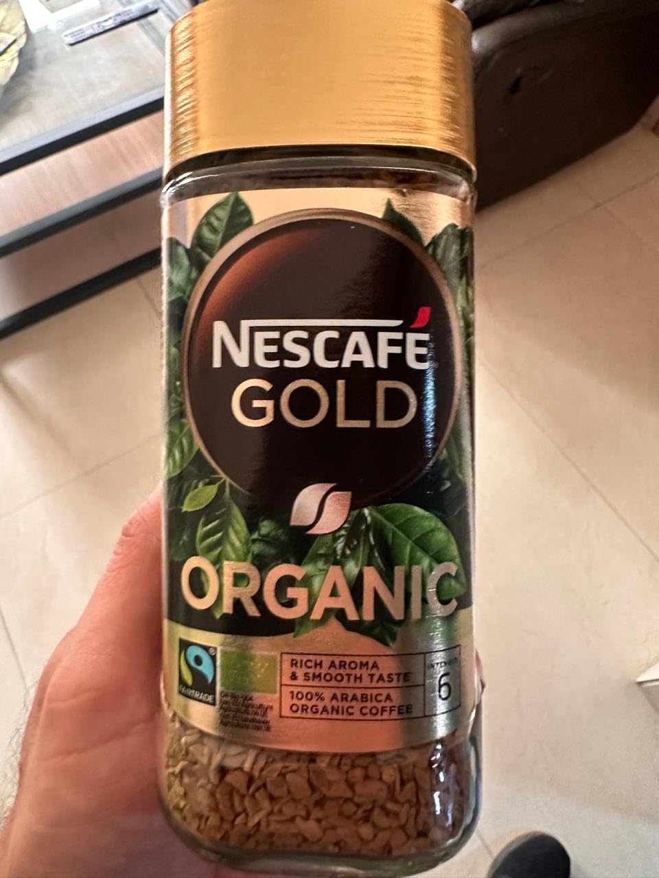 Nescafe Gold Organic Coffee Powder 100g Glass Bottle (Roasted Coffee ...