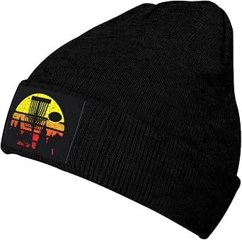 Disc Golf Sunset Golfer Beanie Hat Men Winter Warm Hat Women Knit ...