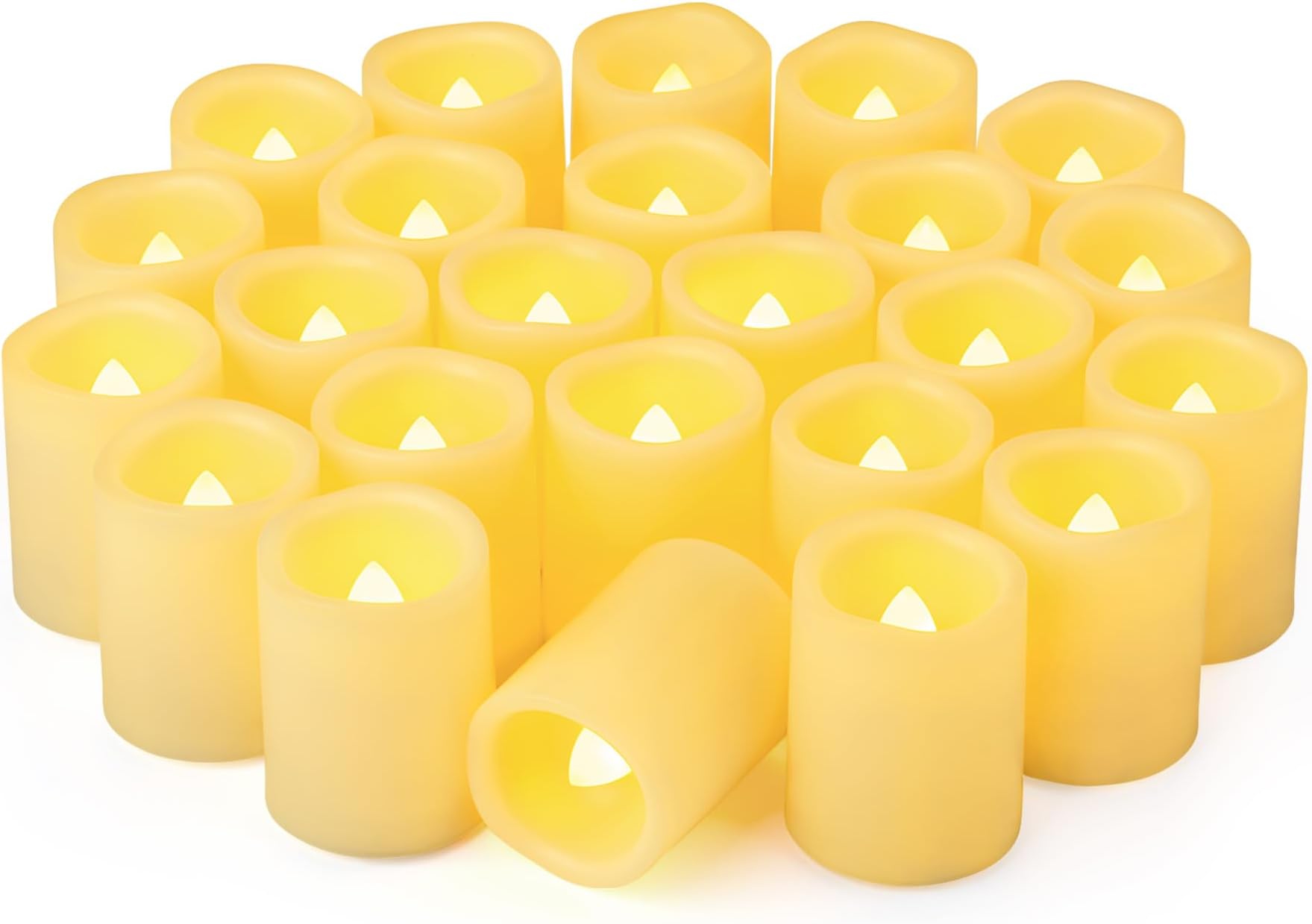 Yakpo 24 Pack 5cm Flameless Flickering Battery Operated LED Votive ...
