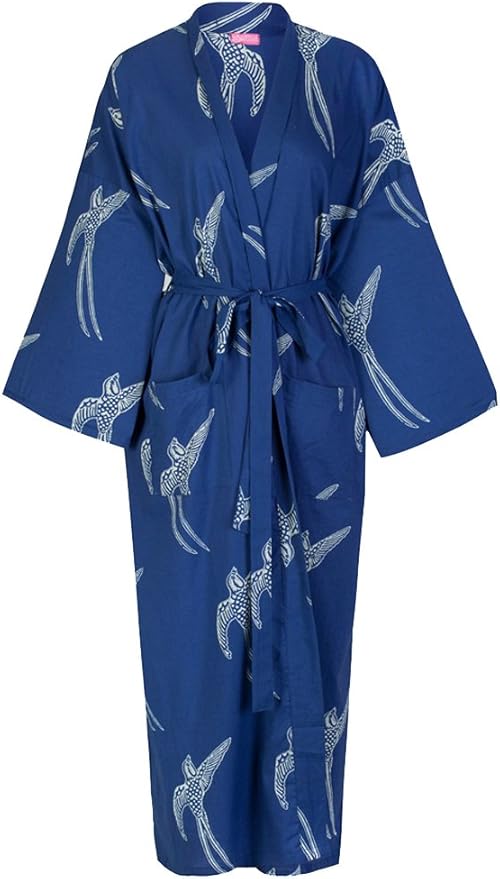 Susannah Cotton Kimono Robe Yukata Dressing Gown - Light Bathrobe for ...