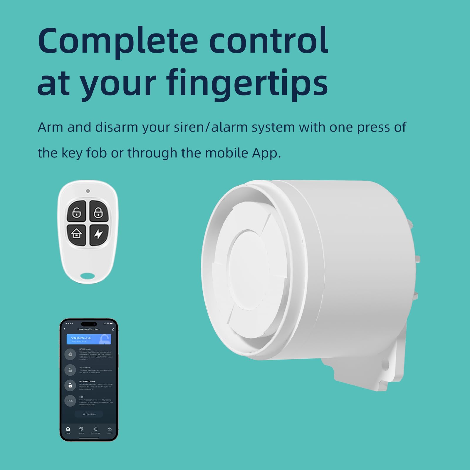 Wireless Home Alarm System 7-Piece Kit, WiFi Alarm System for Kids ...