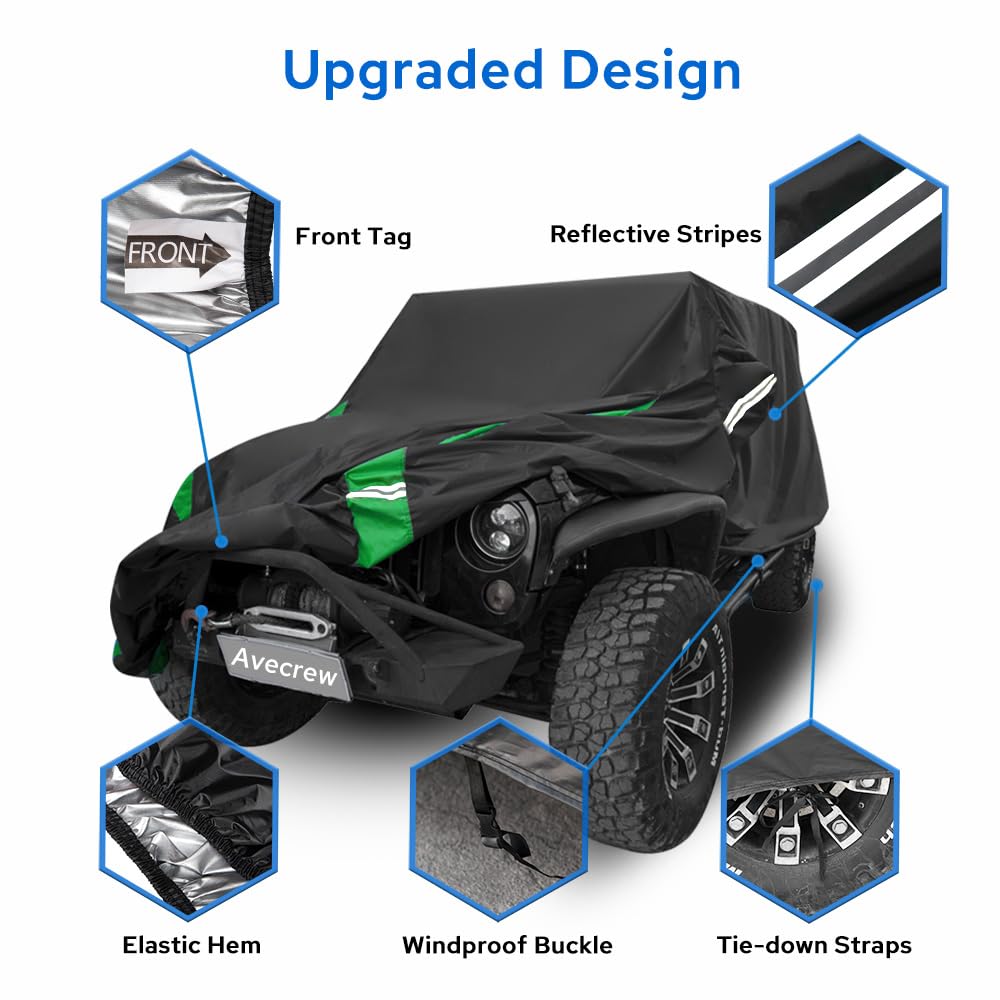 Snapklik.com : For Jeep Wrangler Cover Waterproof 2 Door, All Weather ...