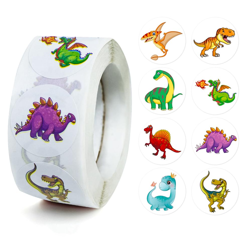 500pcs Dinosaur Stickers for Children Kids Reward Stickers 8 Designs ...