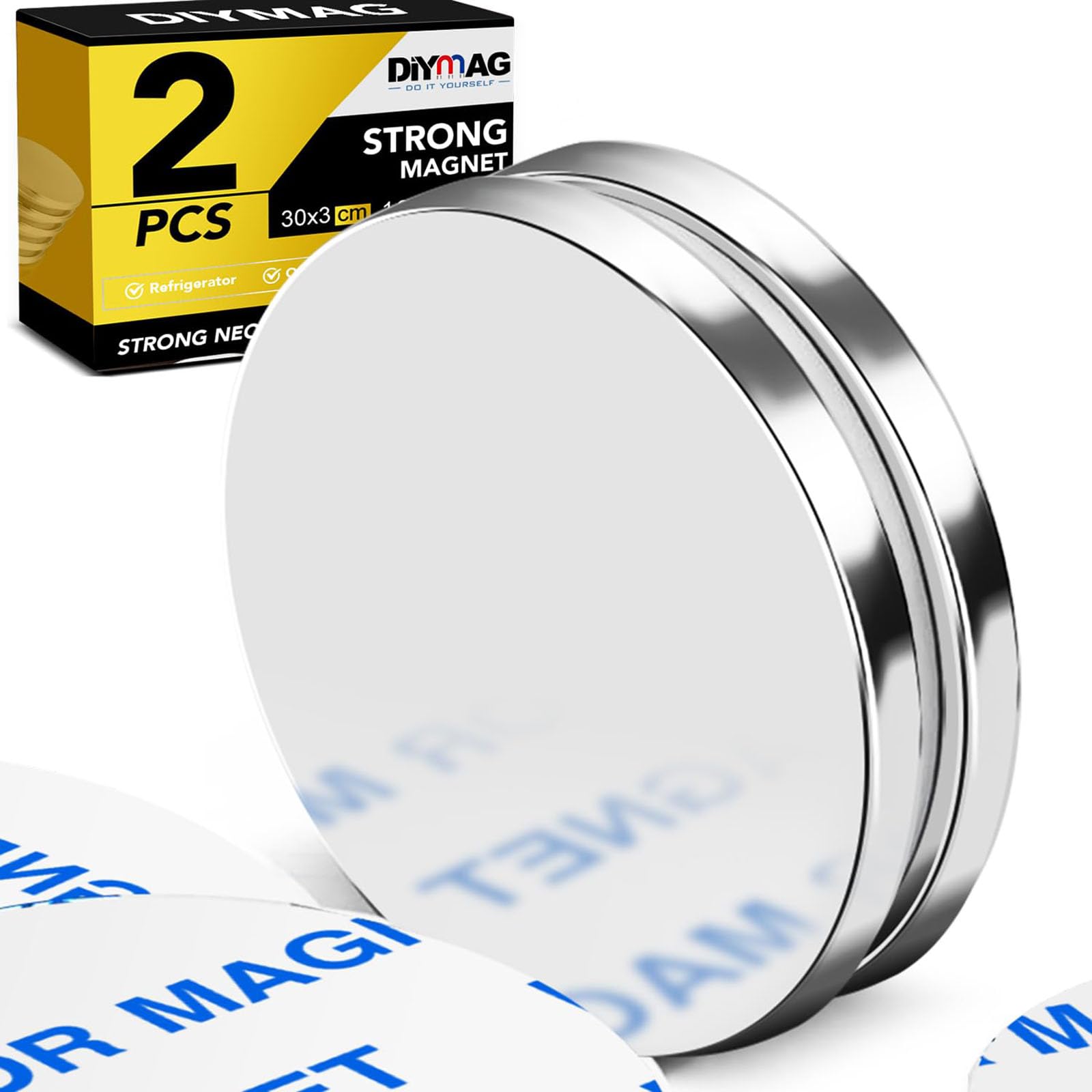 DIYMAG 2Pack Strong Neodymium Disc Magnets, Rare Earth Magnets with ...