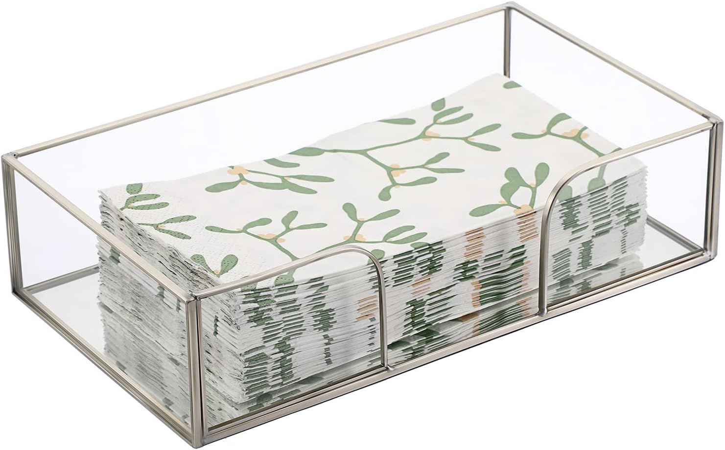 TOLIDA Rectangular Glass Paper Towel Holder - Gold Glass Folded Paper ...