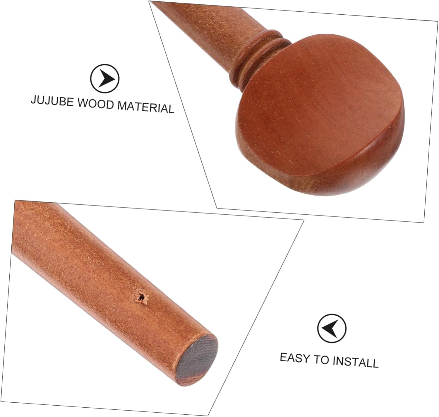 Abaodam 20 Pcs Violin Tuners Wooden Violin Pegs Violin Pegs Replacement Tuning Peg for Violin ...