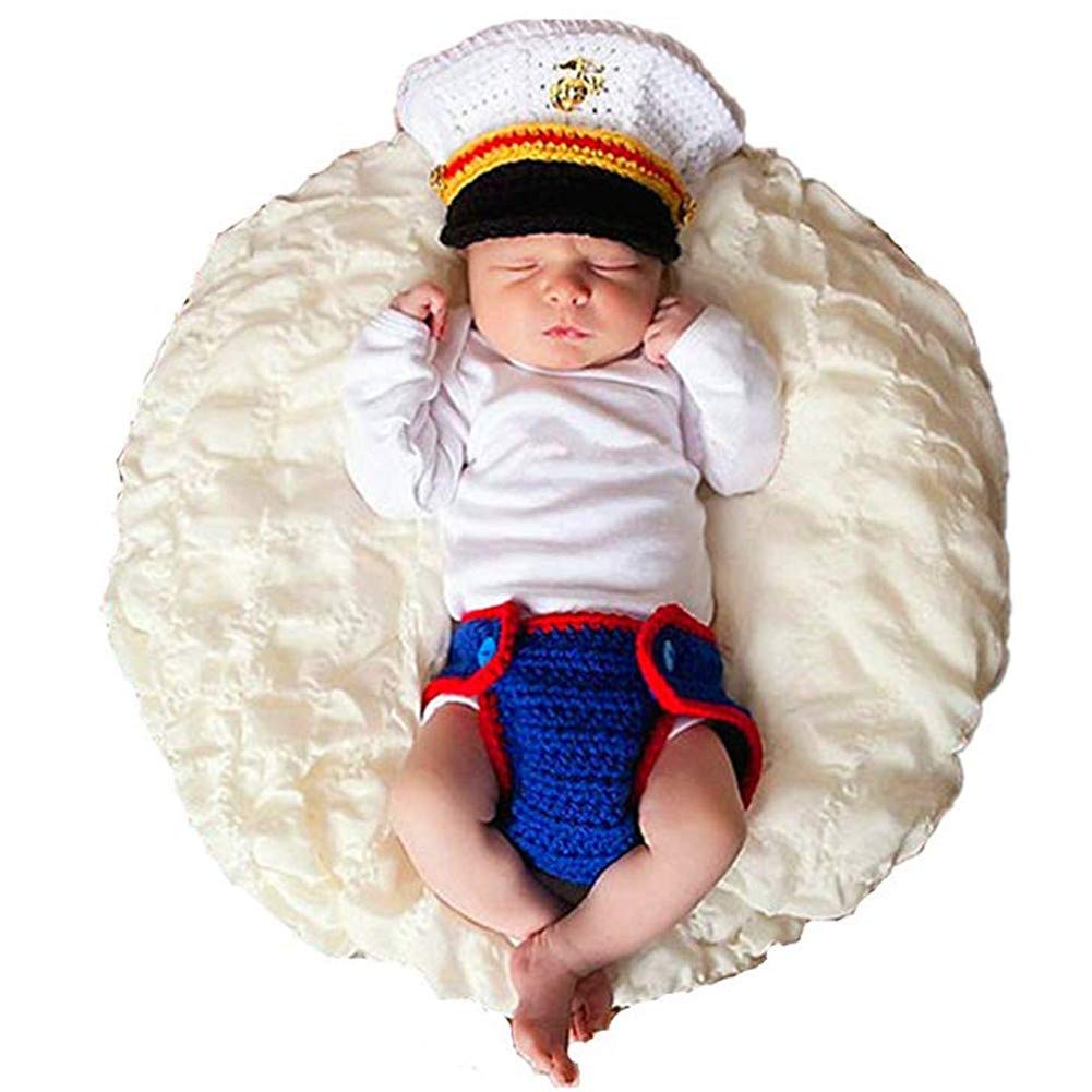 Lppgracenewborn Baby Photography Props Crochet Usmc Marines Uniform ...