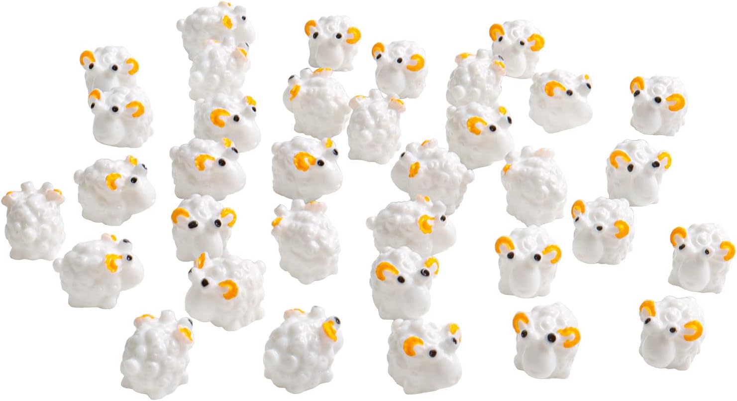 Amazon.com: Aydinids 35 Pcs Miniature Sheep Figurines Mini Sheep Resin ...