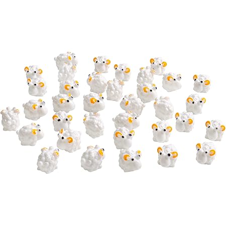 Amazon.com: Aydinids 35 Pcs Miniature Sheep Figurines Mini Sheep Resin ...