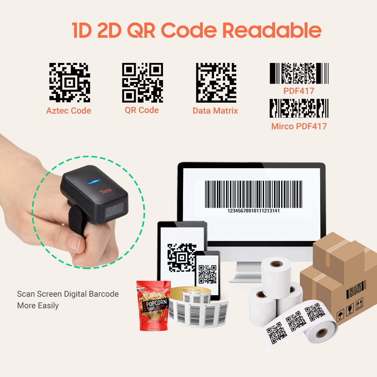 Snapklik Tera Pro Extreme Performance 1d 2d Qr Wireless Ring