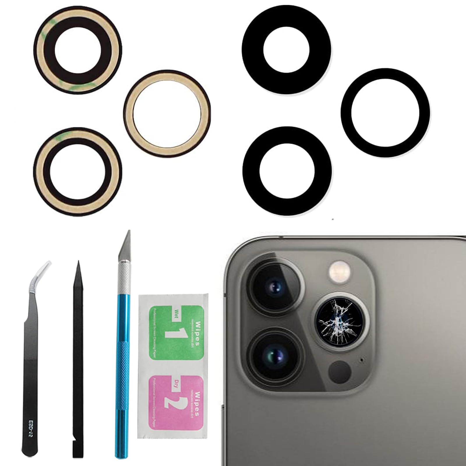 Amazon.com: 13 Pro Max Sapphire Rear Back Camera Glass Lens Replacement ...