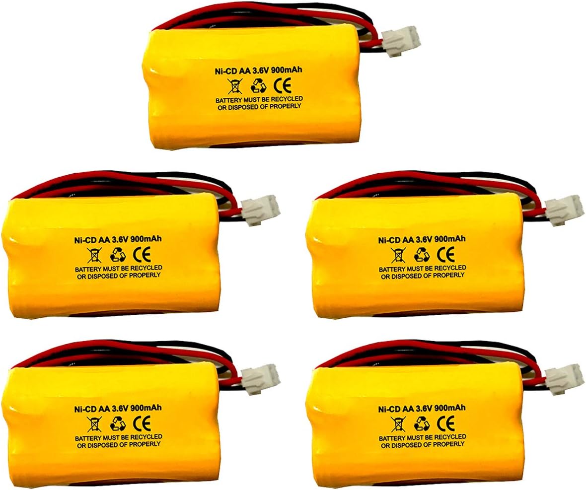 Amazon.com: (5 Pack) 3.6v 900mAh Ni-Cd Exit Sign Emergency Light ...