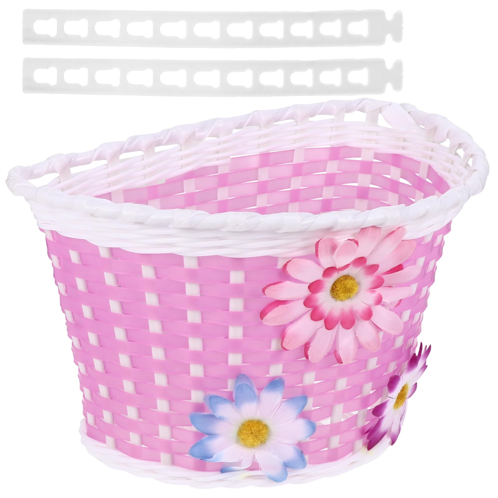 Amazon.com : POPETPOP Flower Girl Basket - Bike Basket with 3 Flowers ...